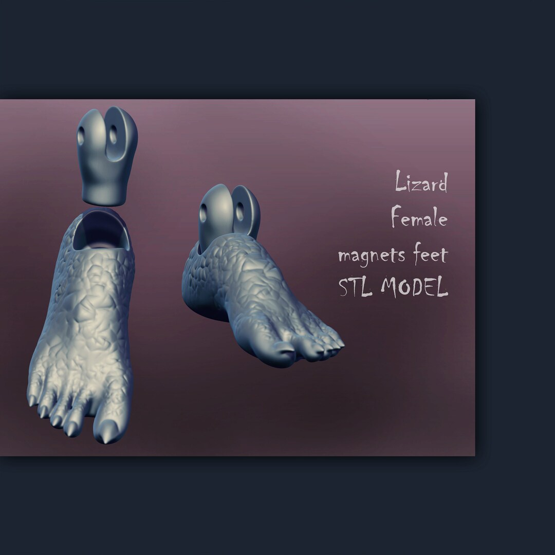 3D STL Magnets Feet Female Doll Lizard BJD - Etsy