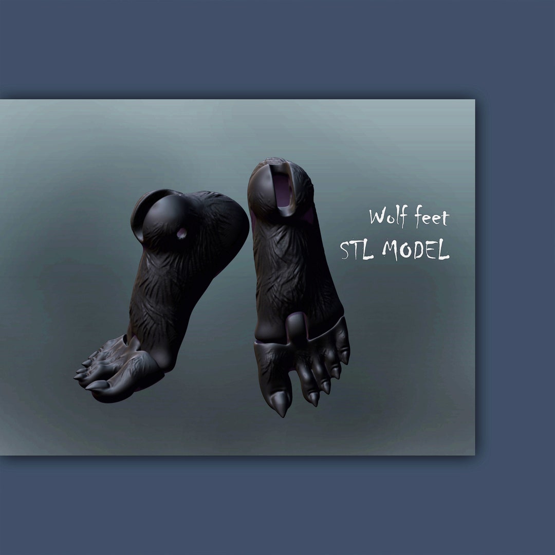 3D STL Men's Feet Doll BJD Movable Fingers Werewolf, Demon, Wolf, Fox ...