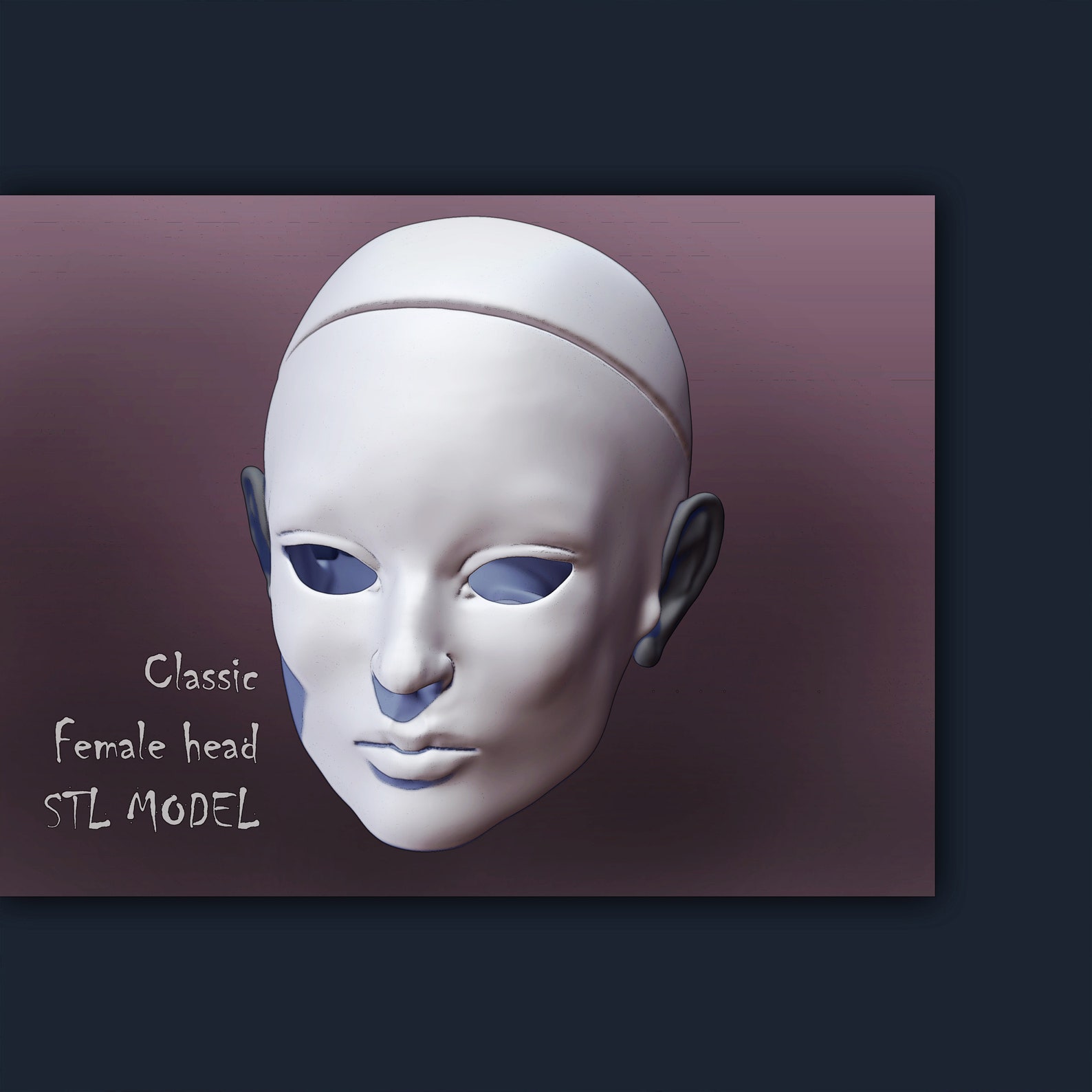 Classical European Female Head — Realistic Modular BJD 3D Model for ...