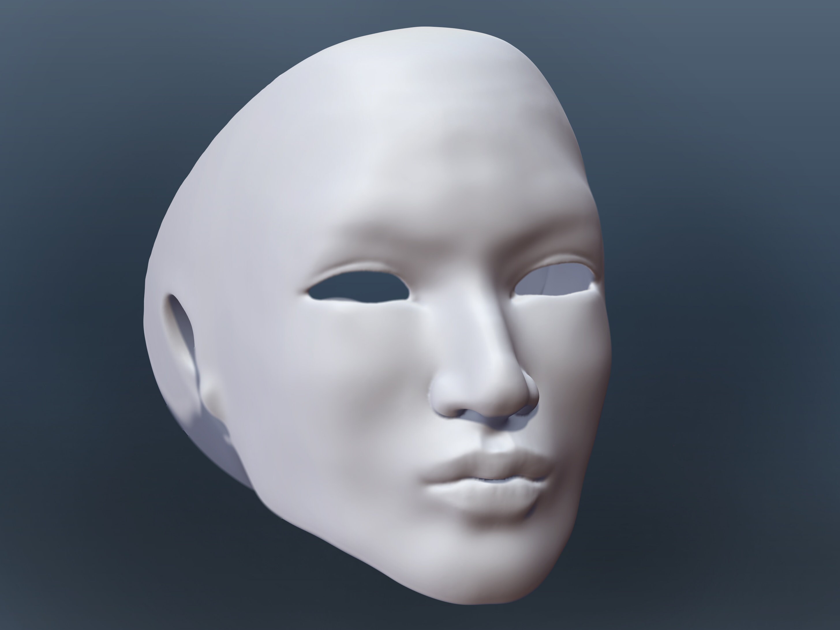 Masculine Asian Head — Realistic Modular BJD 3D Model for 32cm Dolls - Etsy
