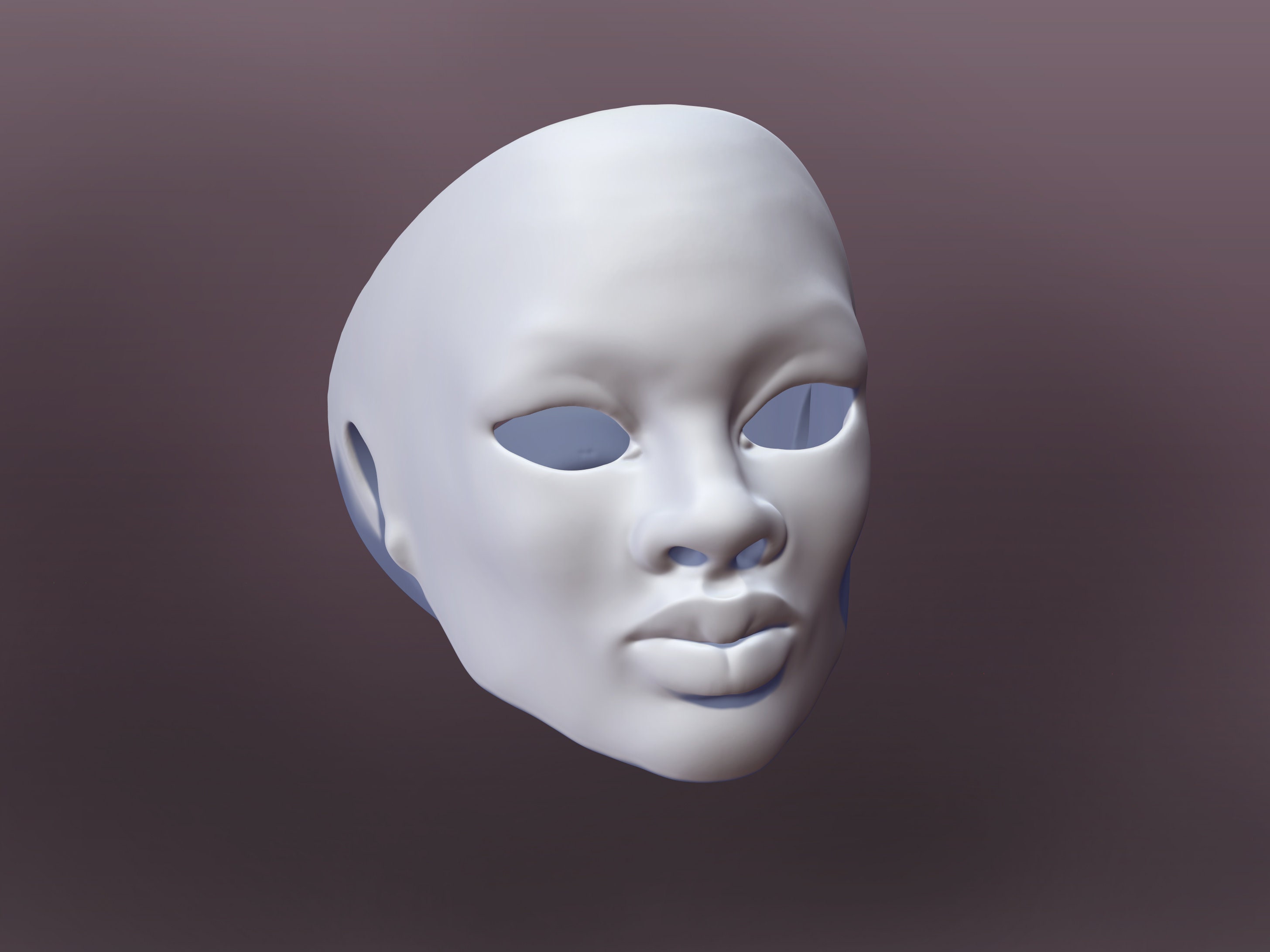 3D STL Head Female Doll African BJD Girl - Etsy