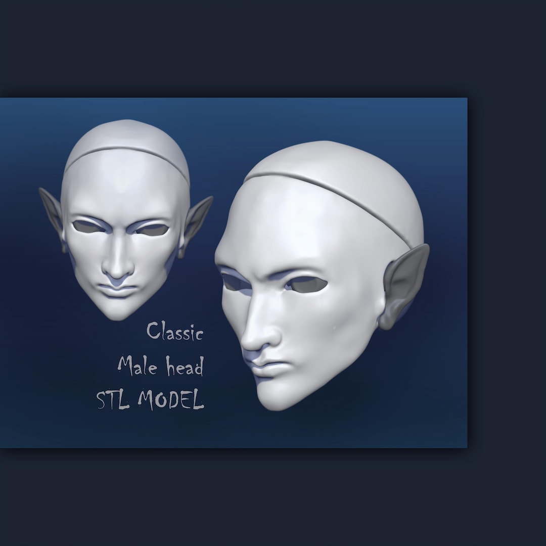 Masculine European Head — Realistic Modular BJD 3D Model for 32cm Dolls ...
