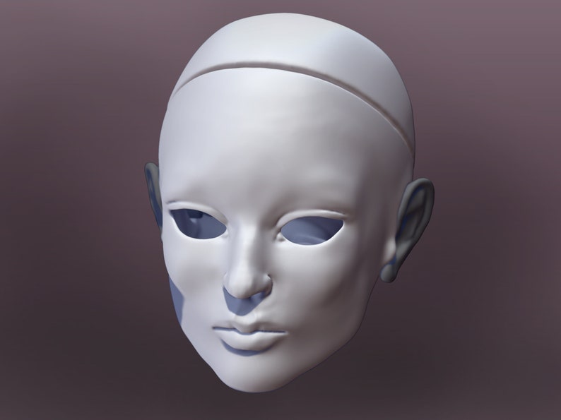 Classical European Female Head — Realistic Modular BJD 3D Model for ...