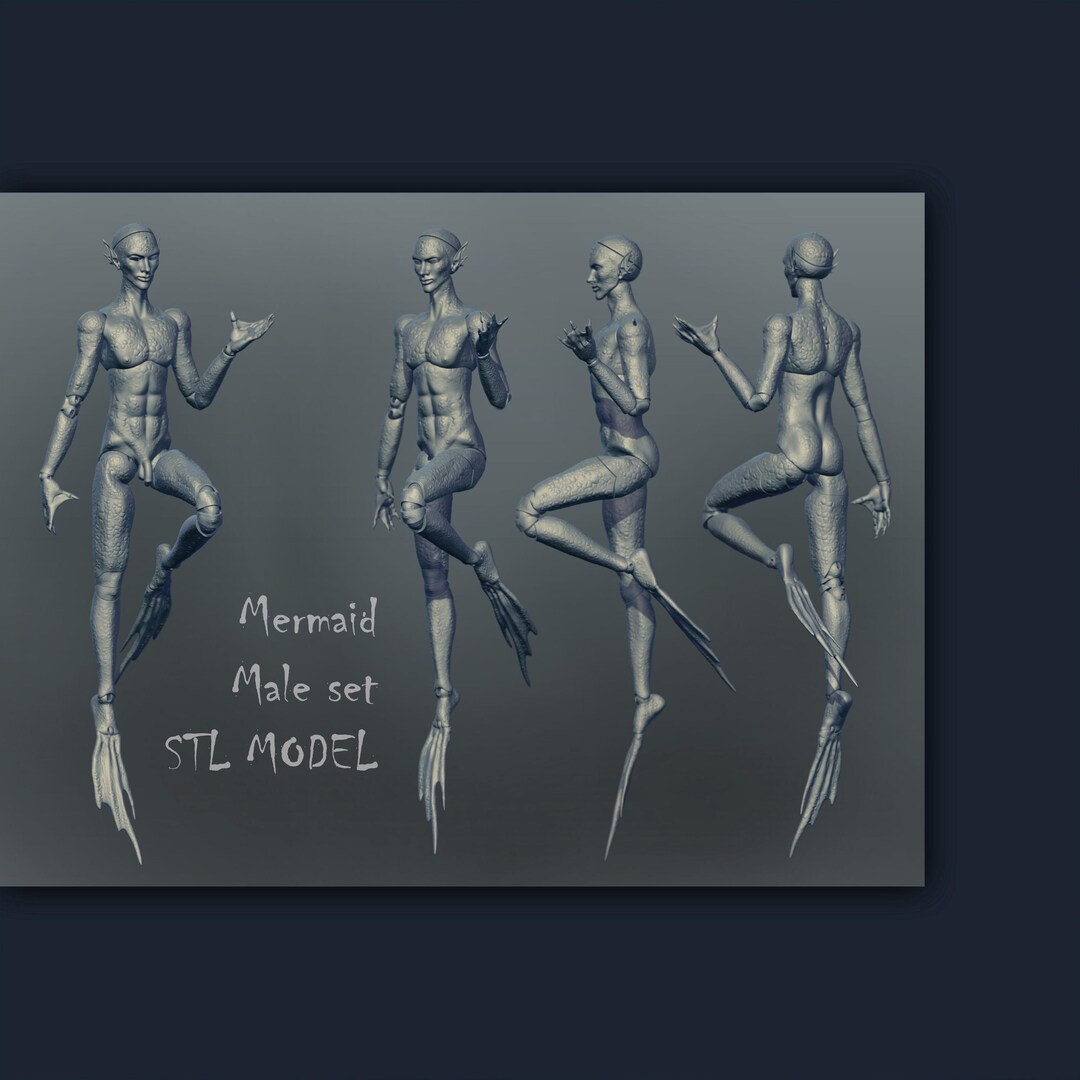 Bjd, 3d Printing Files, Zbrush, Personalized Gifts, Mermaid, Black ...