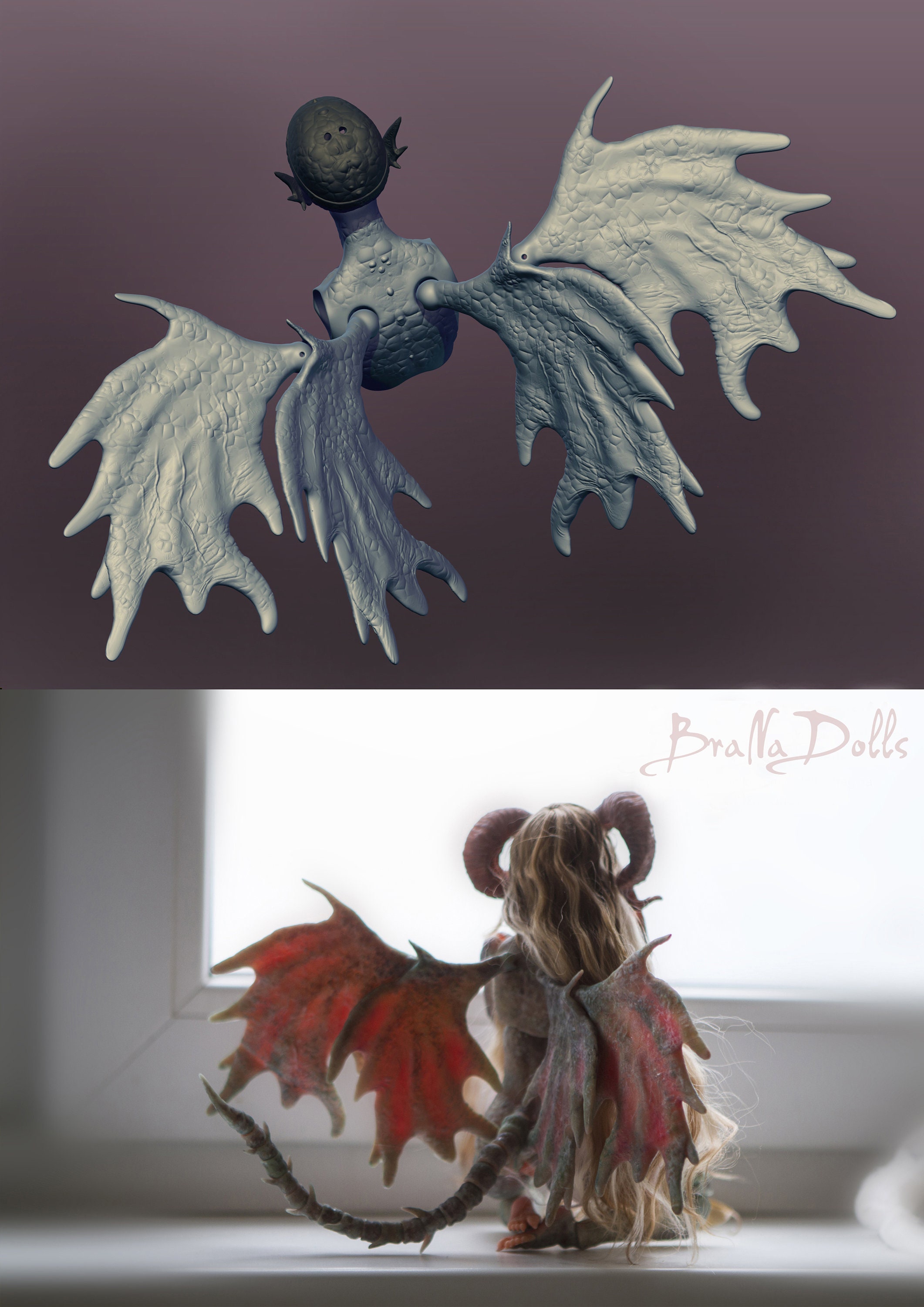 3D STL Demon Wings Doll Orc, Lizard, Dragon BJD Mermaid - Etsy