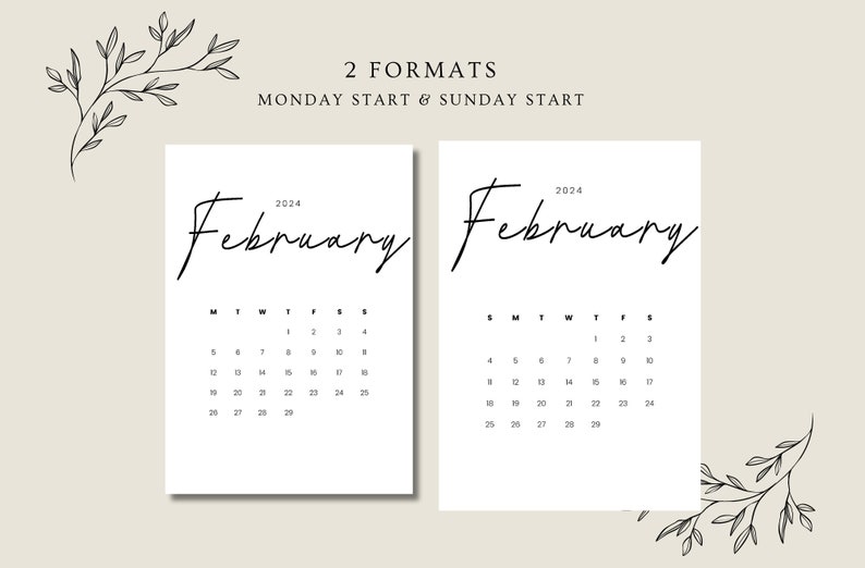 2024 Calendar Printable Calendar 2024 Monthly Calendar 2024 Portrait ...