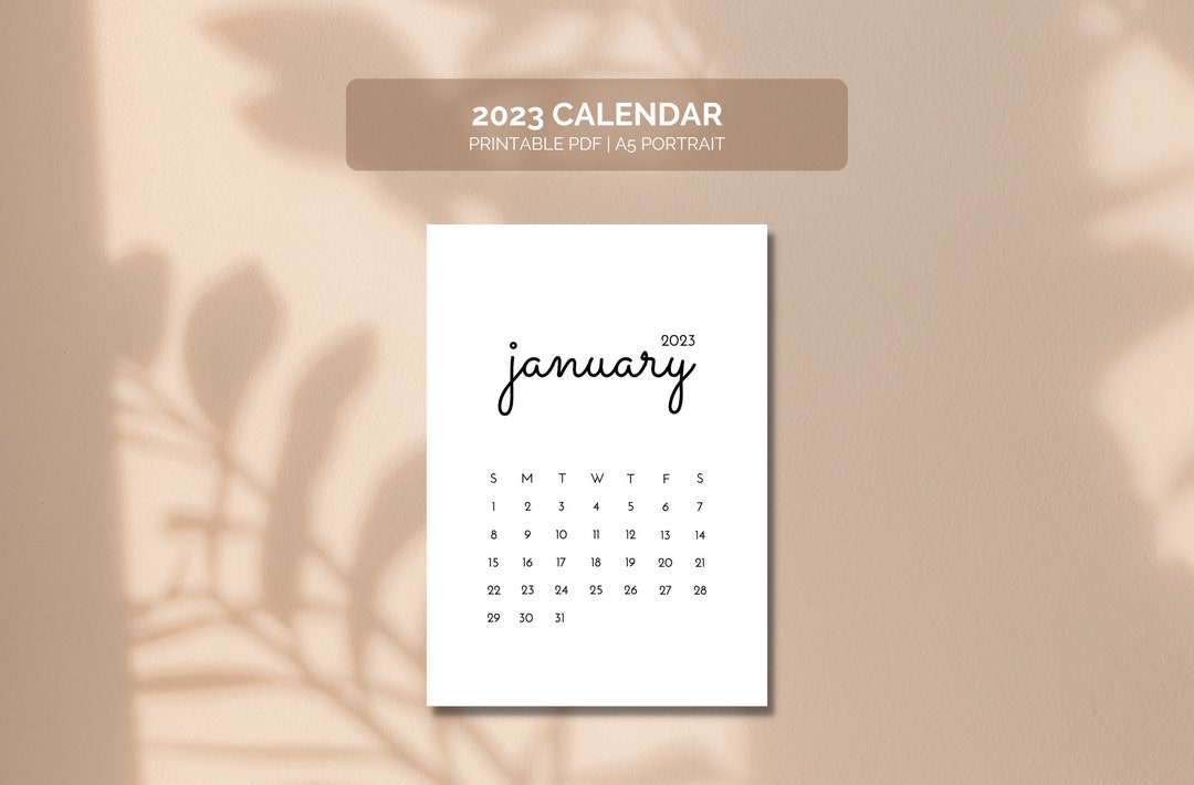 2023 Calendar Printable Mini Calendar 2023 Monthly - Etsy Australia