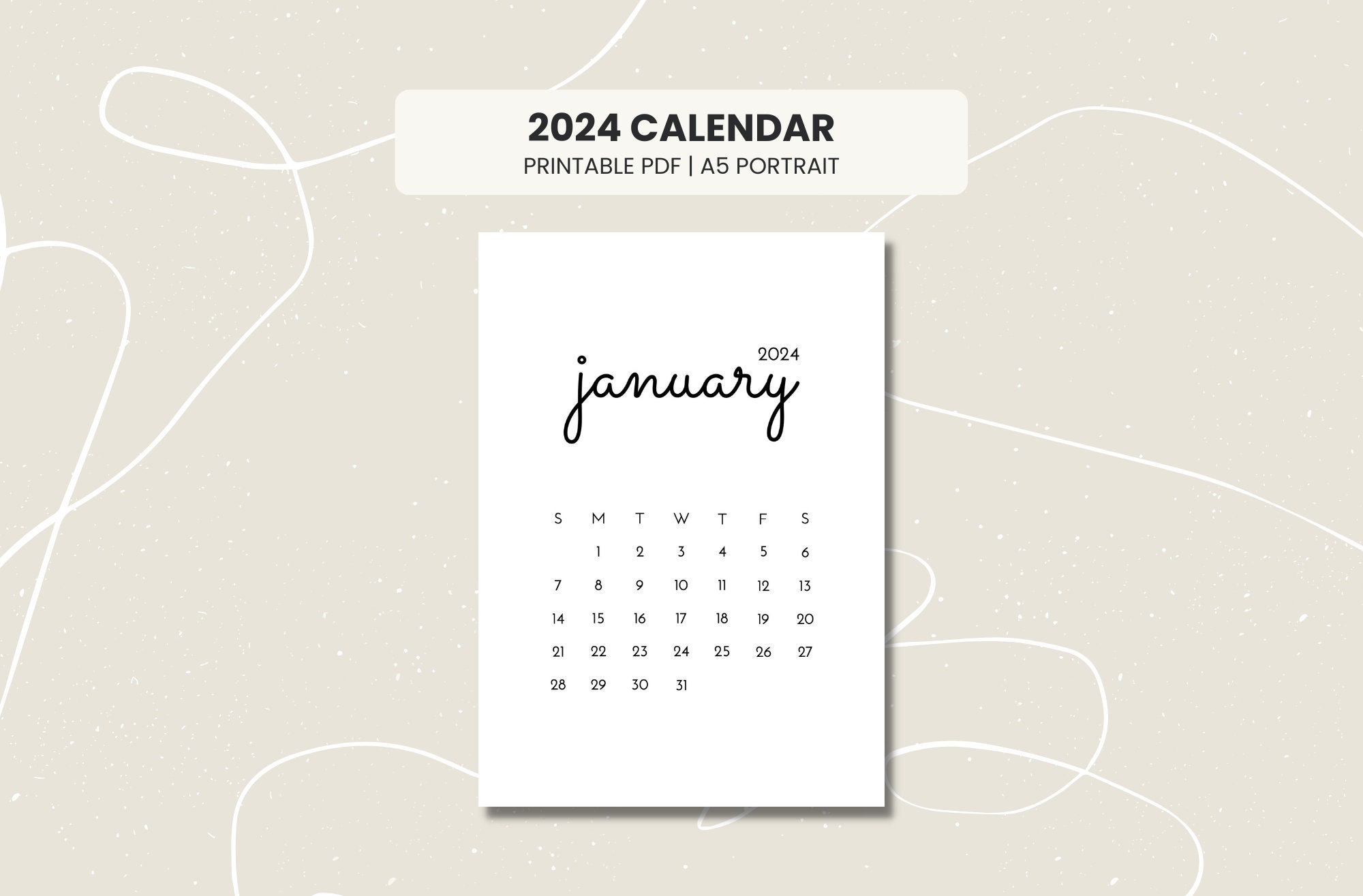 Buy 2024 Calendar Printable Mini Calendar 2024 Monthly Online in India ...