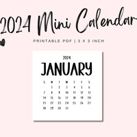 Mini Calendar - Etsy