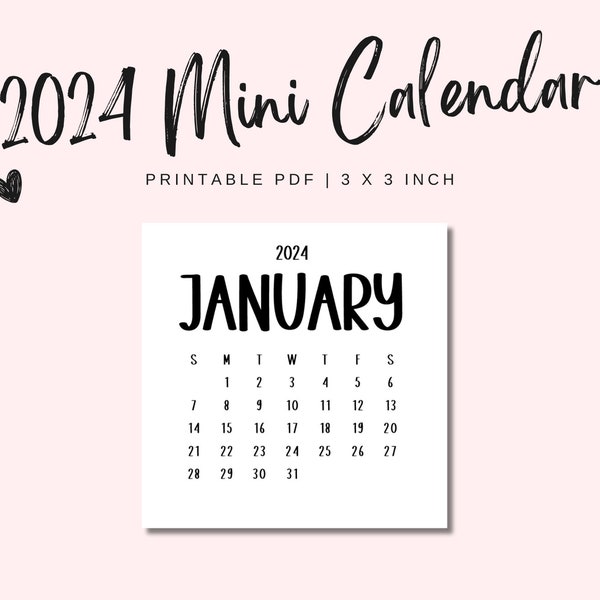 Mini Calendar - Etsy