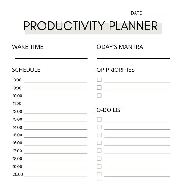 Productivity Planner - Etsy