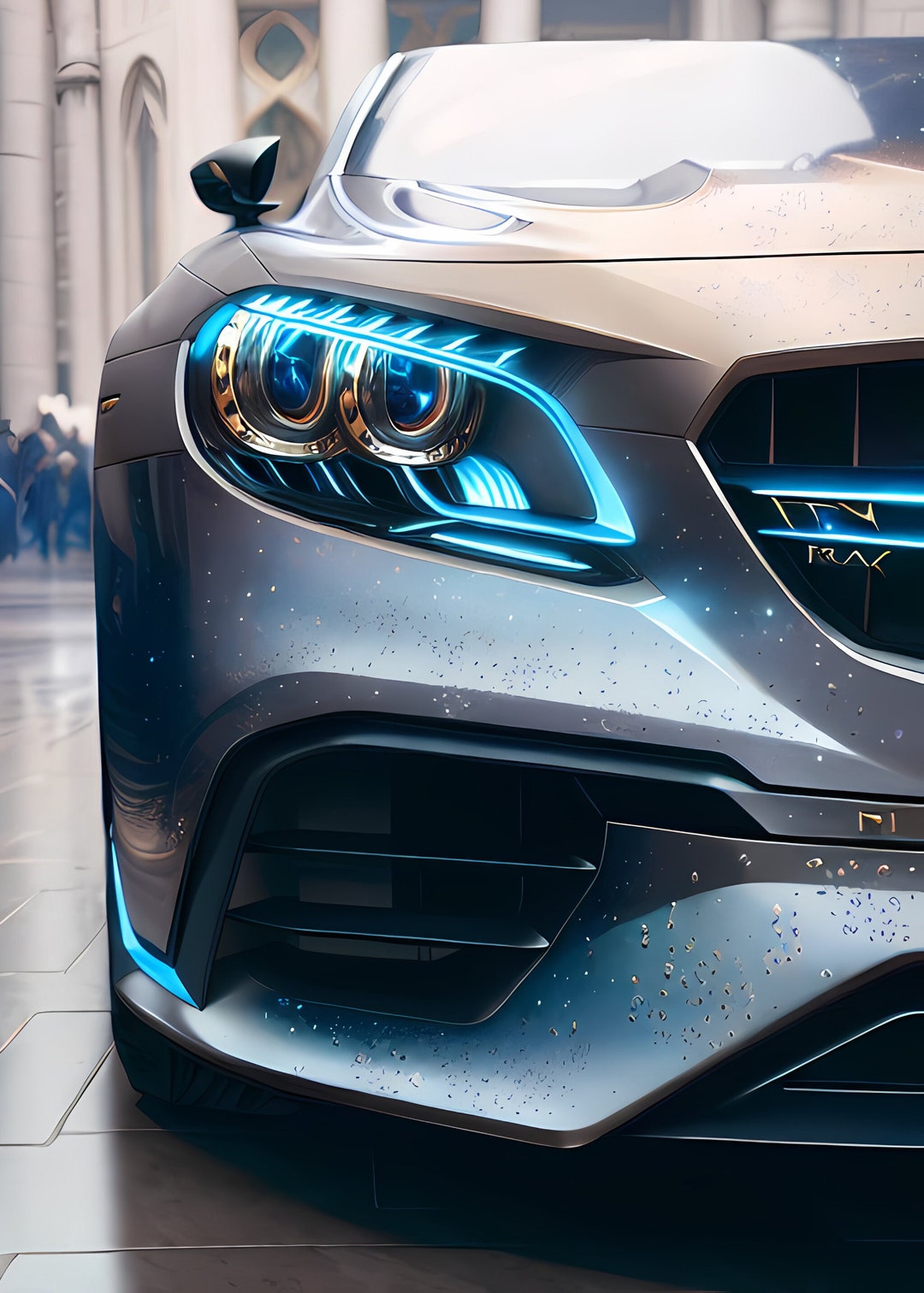 Mercedes 3D Drawing (printable) - Etsy