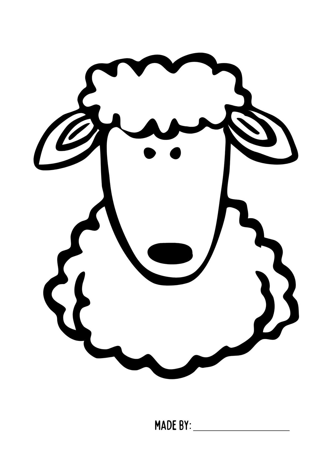 Cute Sheep Colouring Page - Etsy