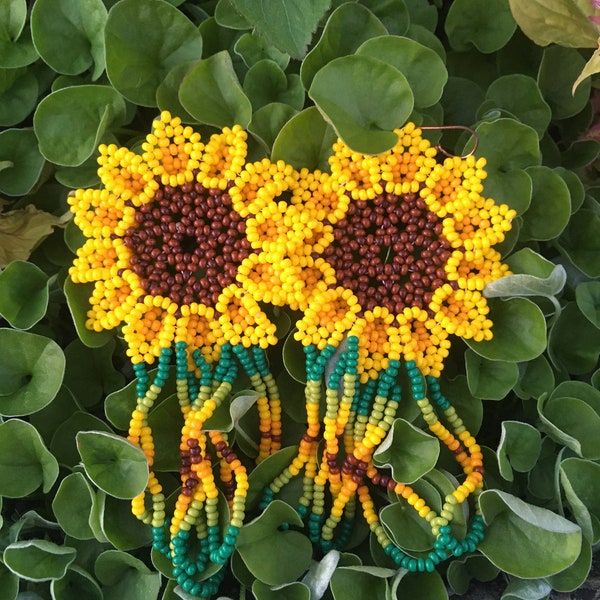 Beaded Sunflower - Etsy