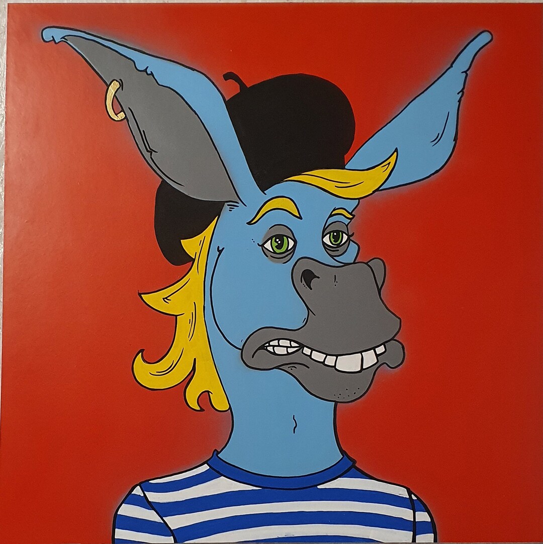 No. 1/17 - Ray, Ile De Re Donkey Series. Original, Acrylic Painting ...