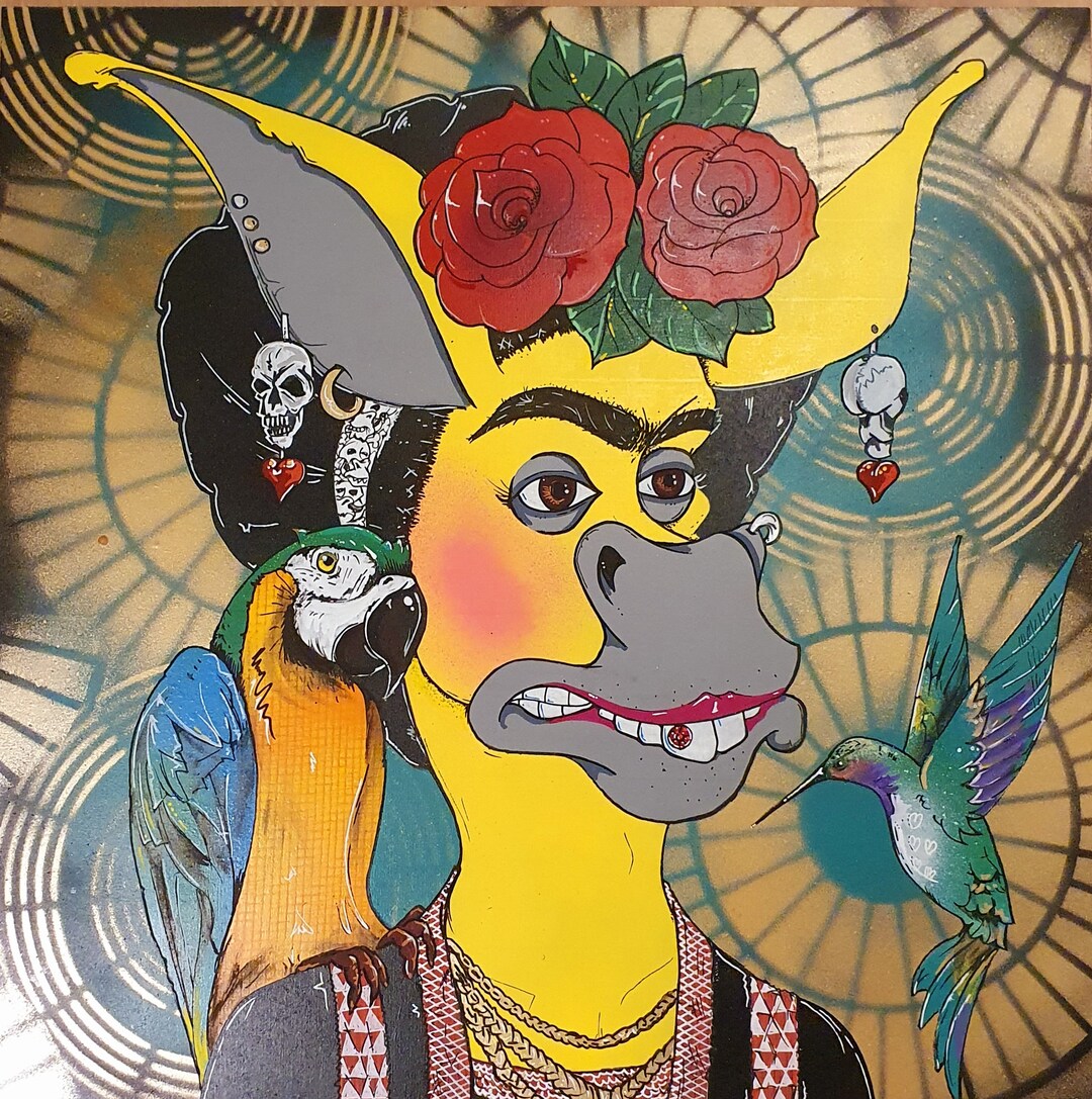 Frida Kahlo Got Donkied Part of Ile De Re Donkey Series. Original ...