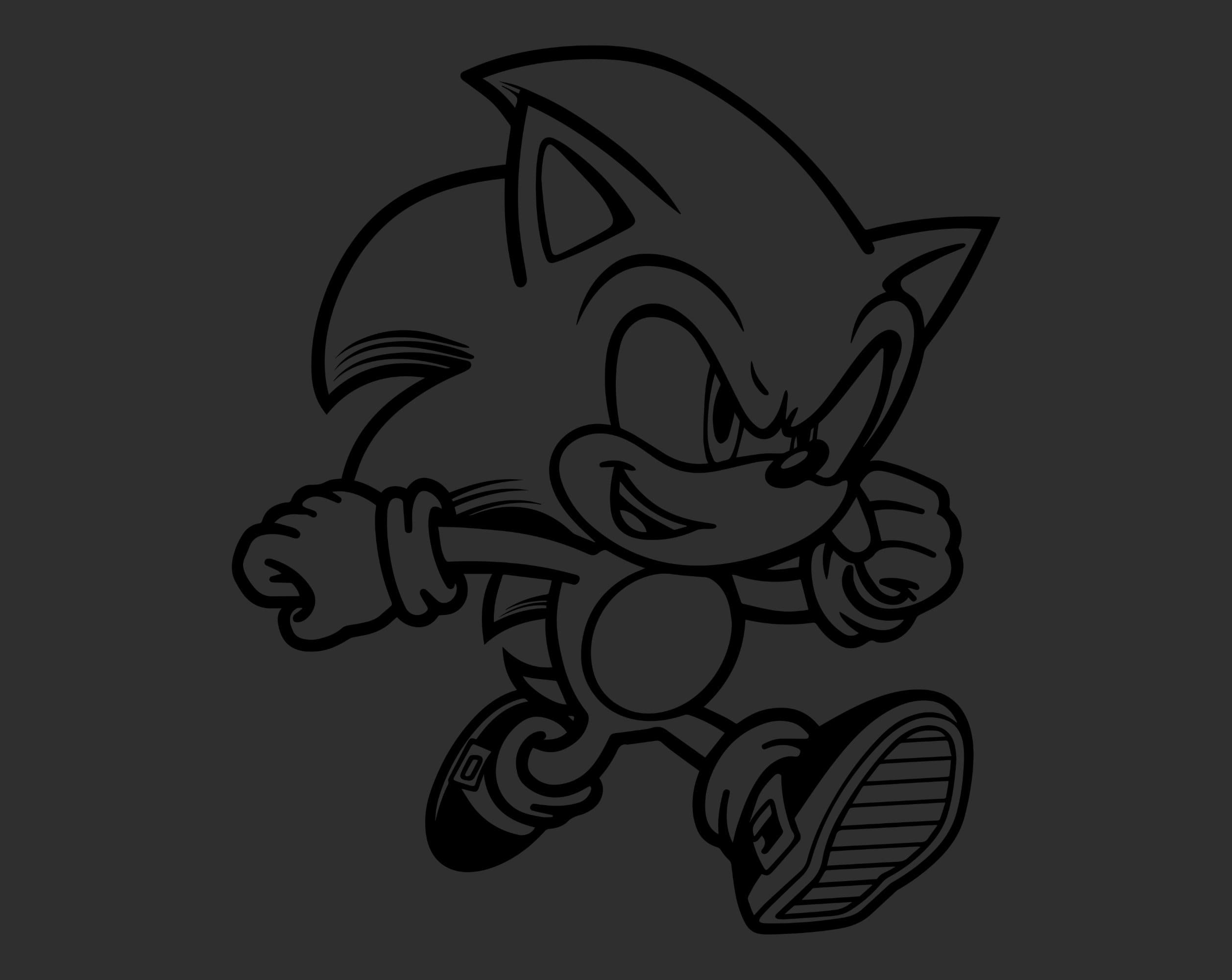 Sonic Svg, Sonic Outline Svg, Sonic Outline Png, Sonic the Hedgehog Svg ...