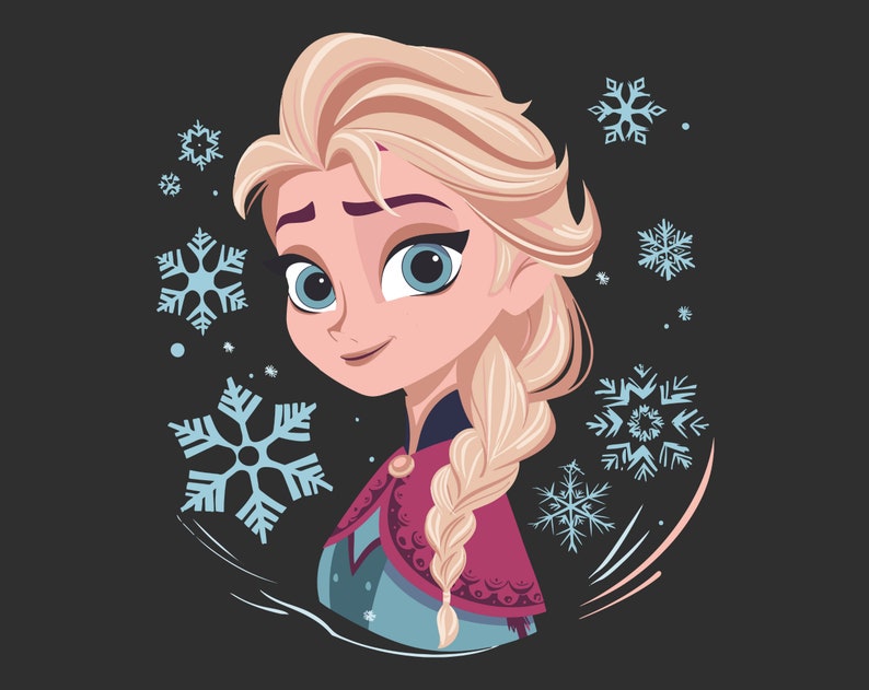 Elsa Svg, Elsa Png, Elsa Frozen Svg, Elsa Frozen Png With Snowflakes ...