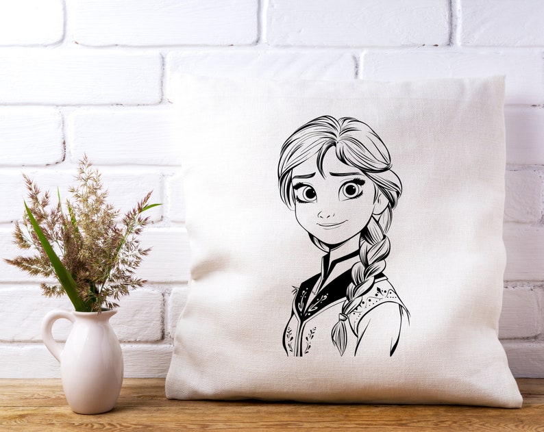 Anna Svg, Frozen Anna Svg, Frozen Anna Png, Anna Outline Svg, Cute Anna ...