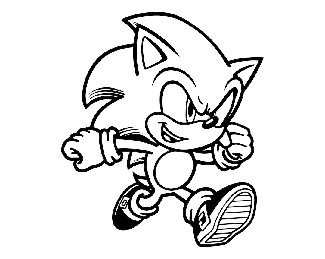 Sonic Svg, Sonic Outline Svg, Sonic Outline Png, Sonic the Hedgehog Svg ...