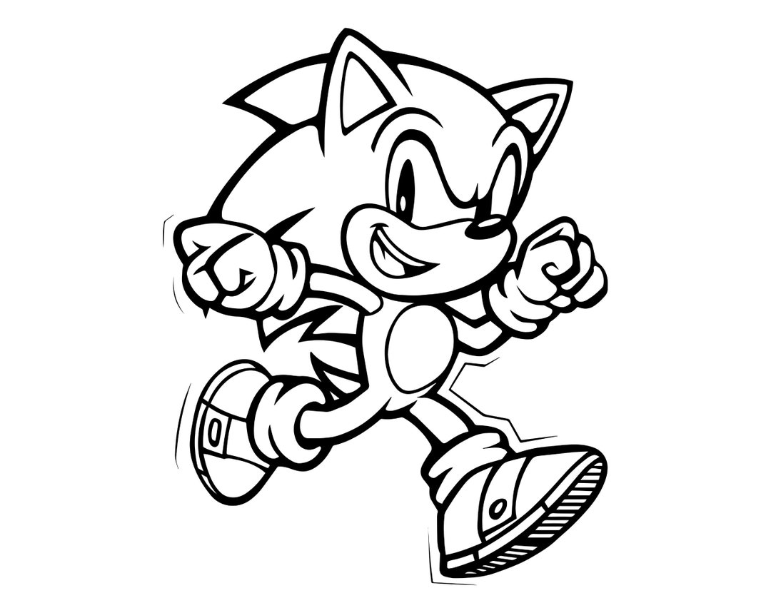 Sonic Svg, Sonic Outline Svg, Sonic the Hedgehog Outline Svg, Sonic the ...
