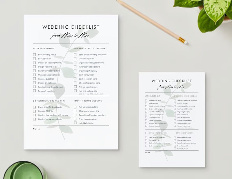 WEDDING CHECKLIST | Engagement Gift | Wedding Planner | Wedding Journal ...