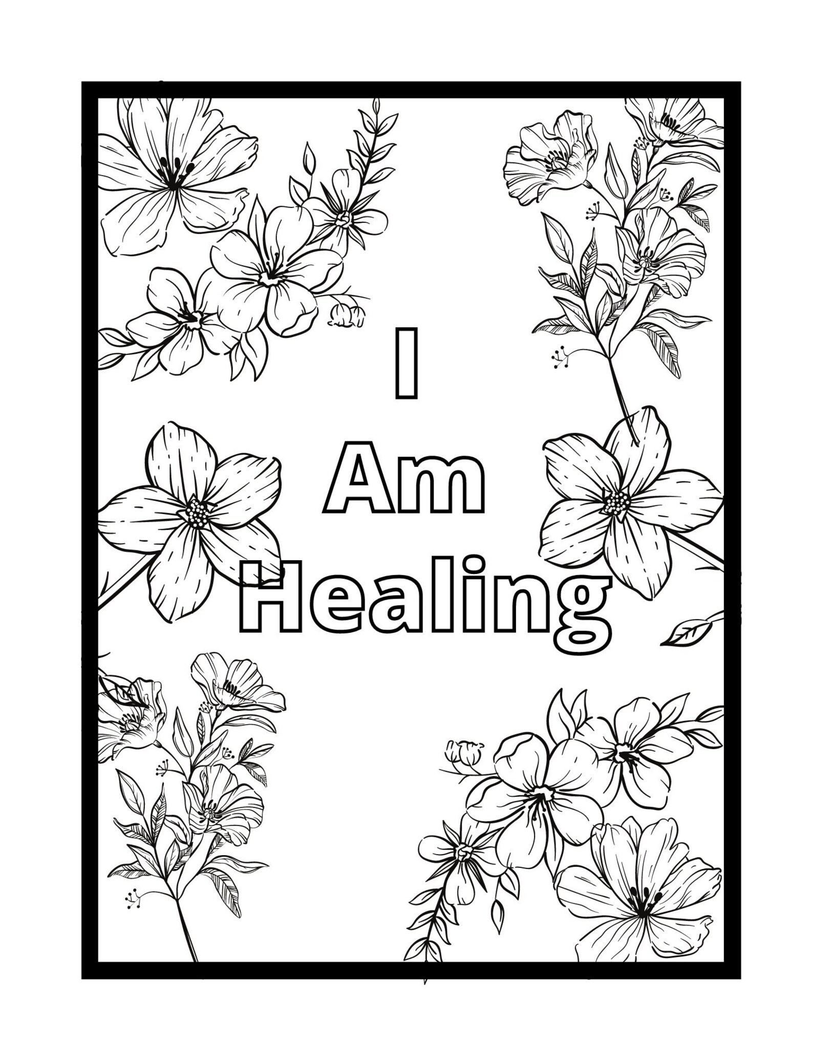 I Am Healing| 10 Coloring Pages| Mental Health Awareness - Etsy