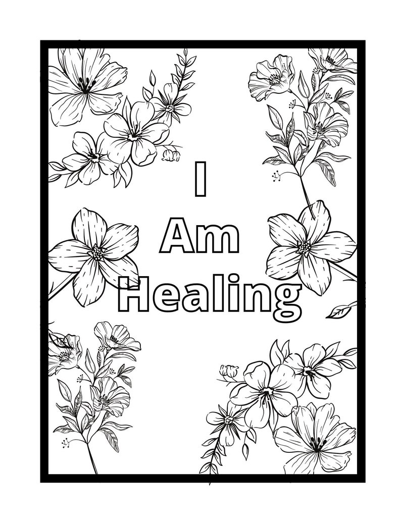 I Am Healing| 10 Coloring Pages| Mental Health Awareness - Etsy