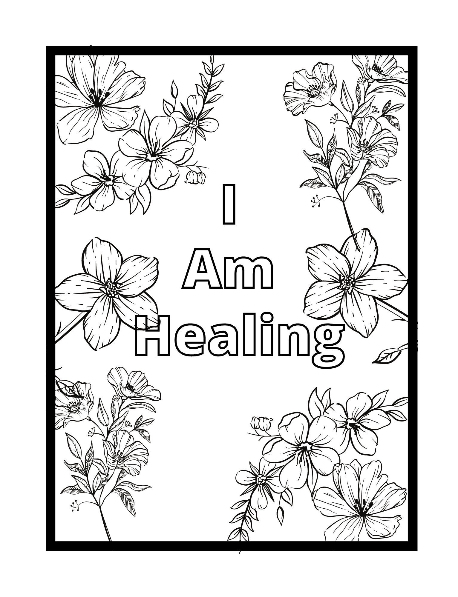 I Am Healing| 10 Coloring Pages| Mental Health Awareness - Etsy
