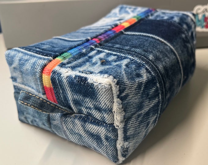 Upcycled Denim Boxy Pouch - Etsy