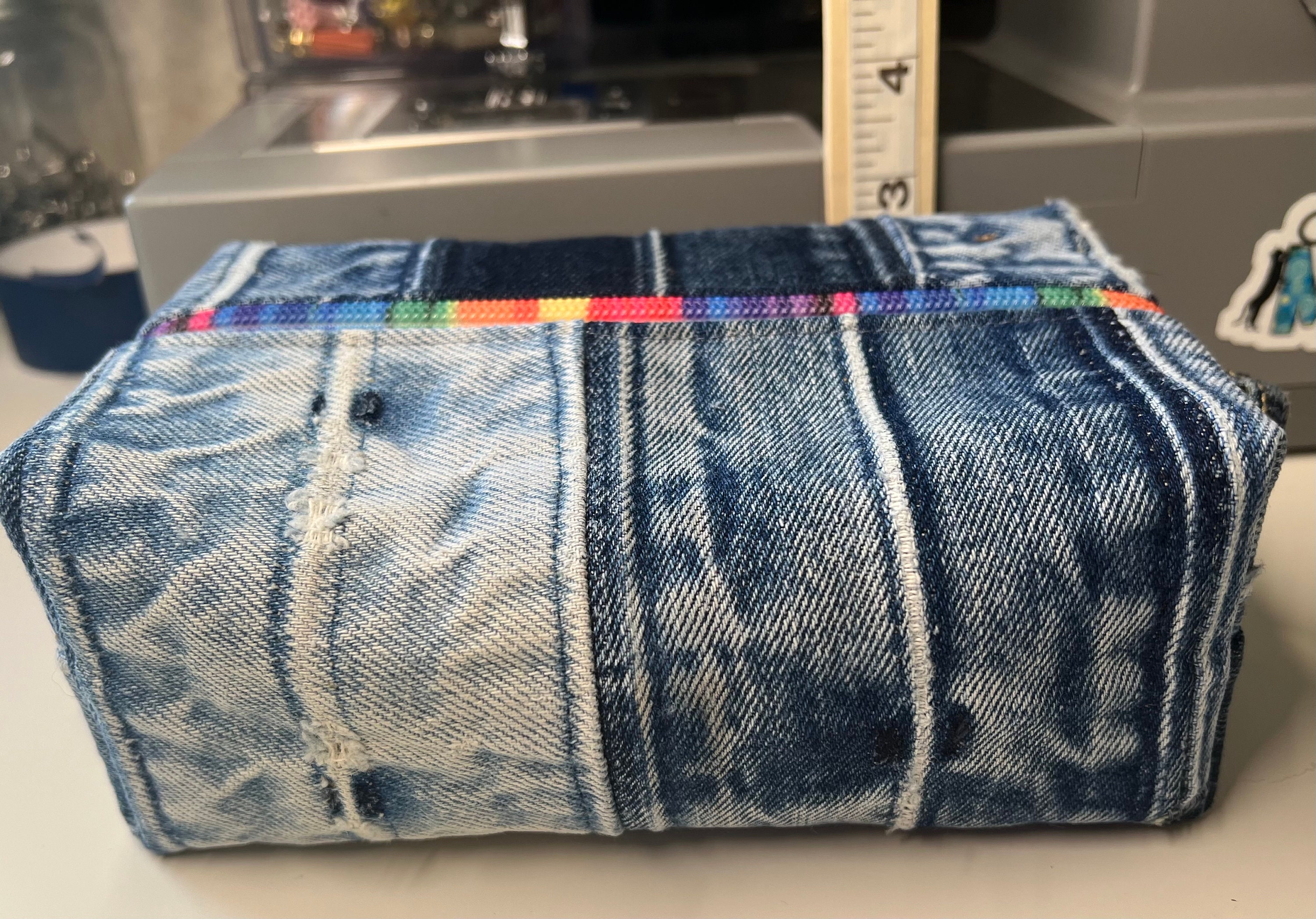Upcycled Denim Boxy Pouch - Etsy