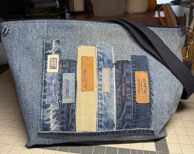 Upcycled Denim BOOK LOVERS Shoulder Bag - Etsy