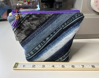 Upcycled Denim Boxy Pouch - Etsy