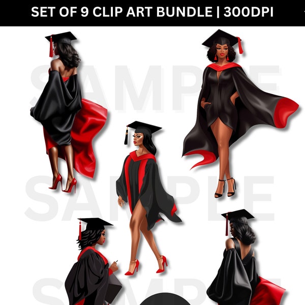 Red Graduation Clip Art - Etsy