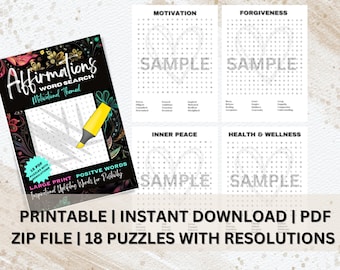 Mindfulness Word Search Printable Mental Health Word Search Anxiety ...