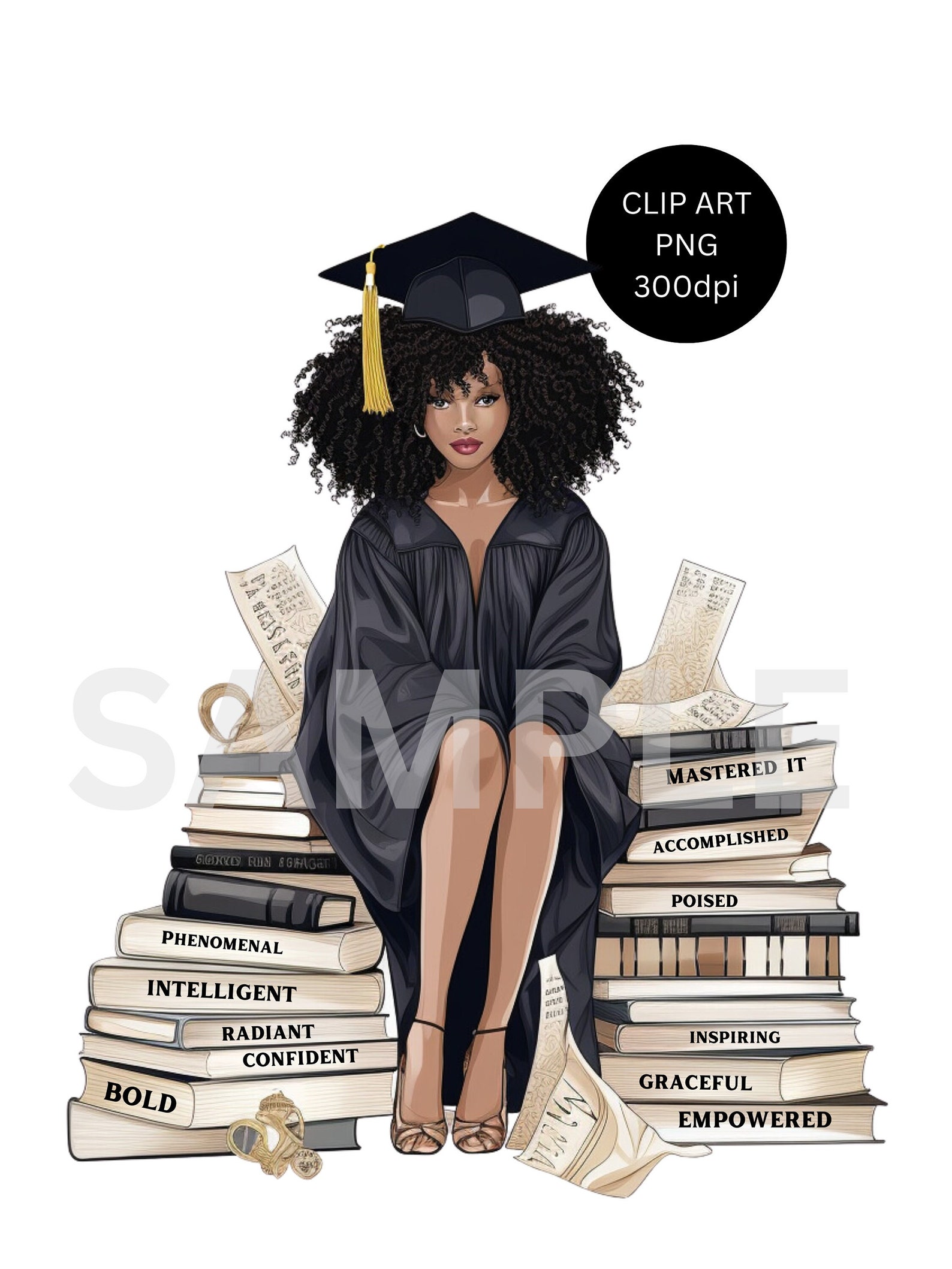 Black Woman Graduation PNG Class of 2023black Woman Clip Art Graduation ...