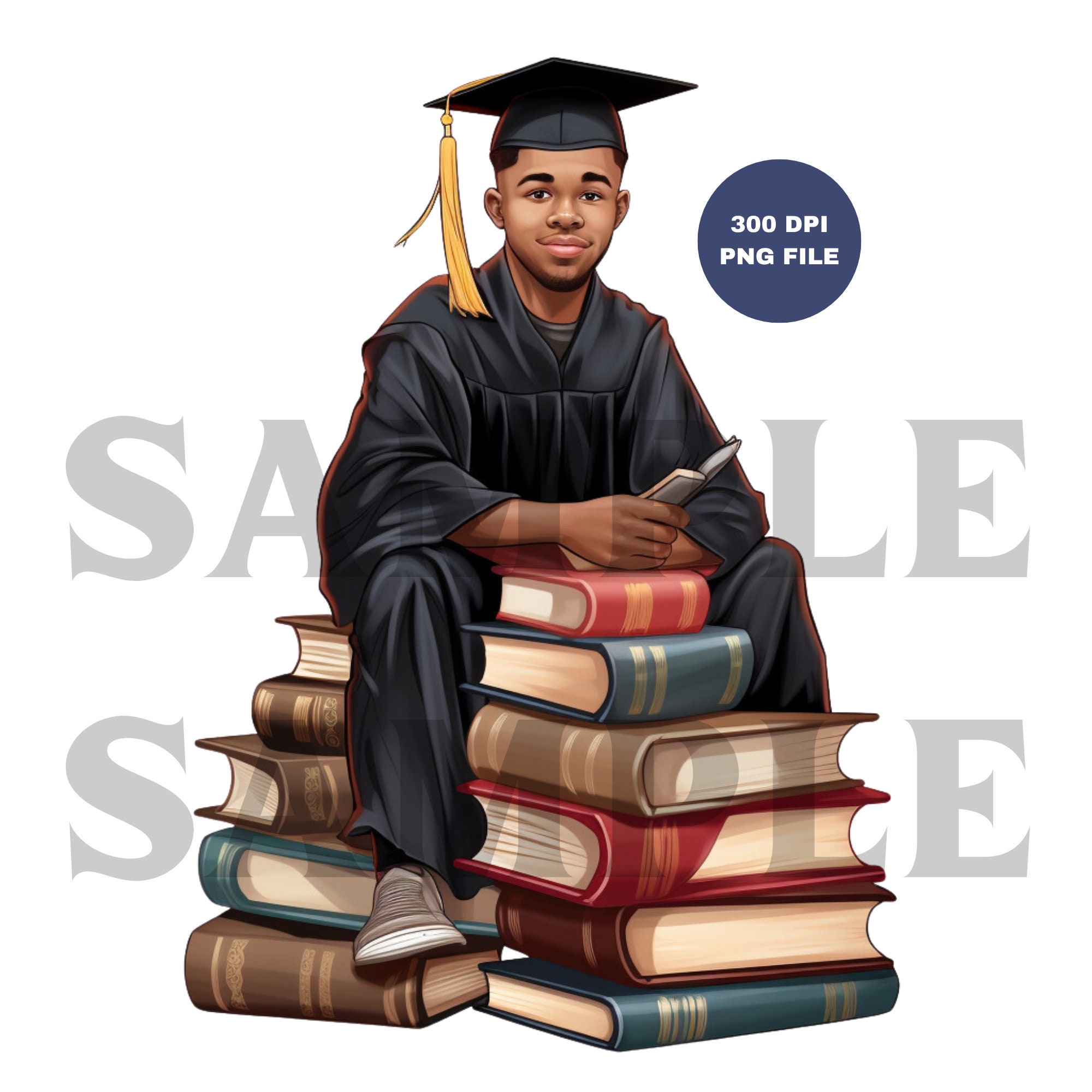African American Male Graduation PNG 3 Black Clipart Graduation Stack ...