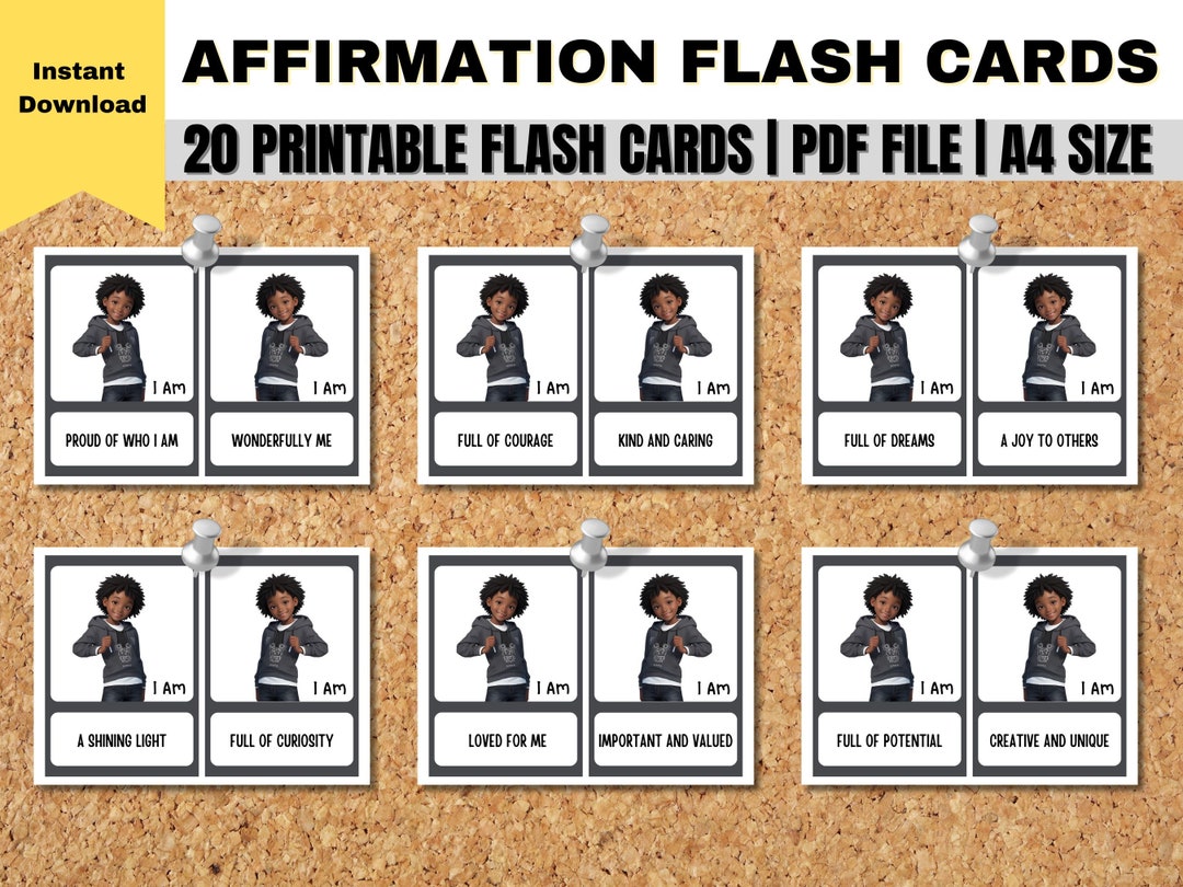 Affirmation Cards for Black Boys Affirmation Cards Child Affirmations ...