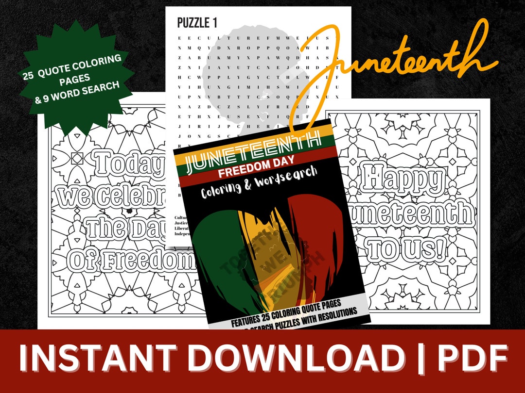 Juneteenth Coloring Pagesquote Coloring Pages Juneteenth Word Search ...