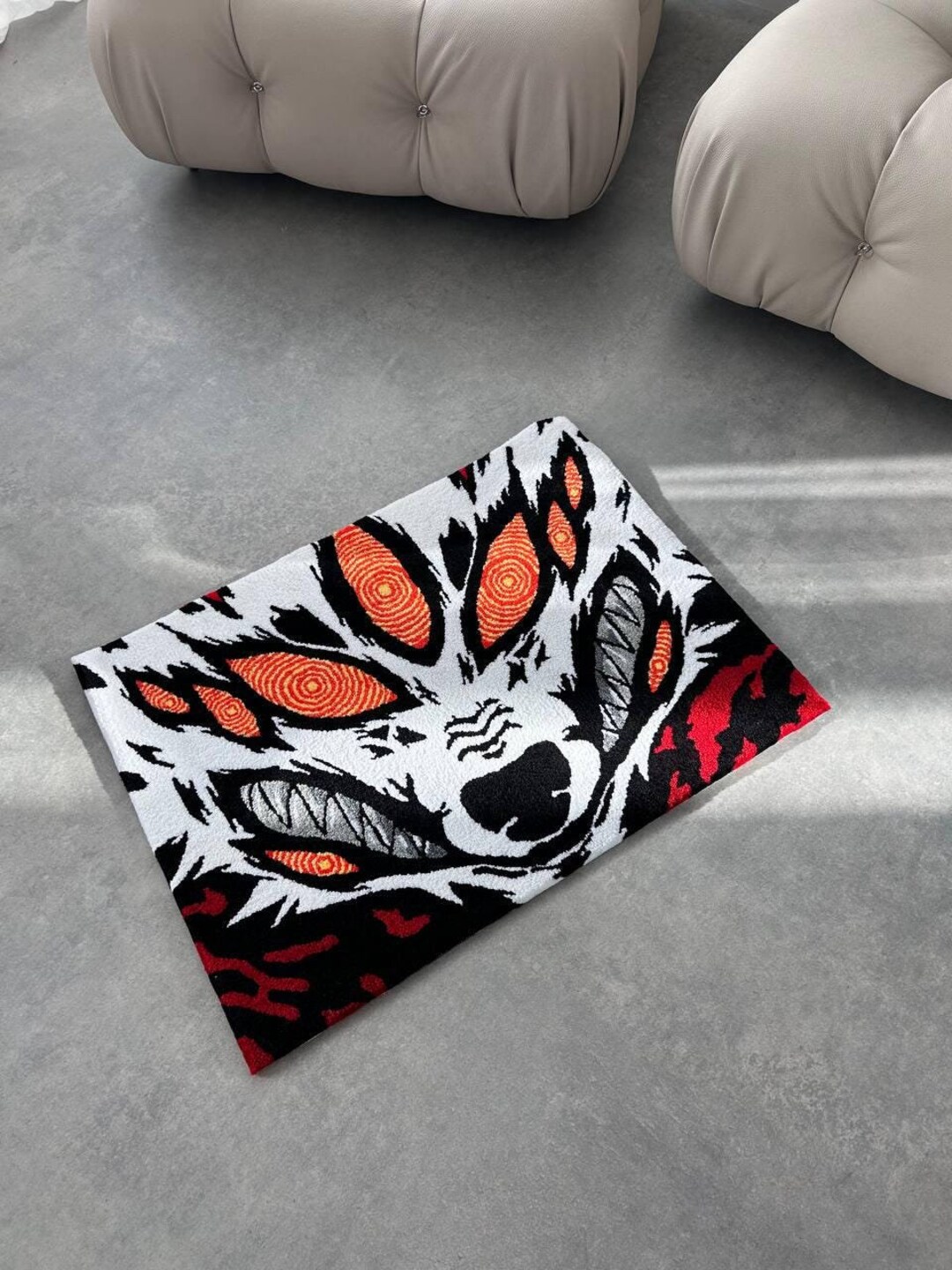 Tufted Anime Fox Rug: Custom Home Decor - Etsy