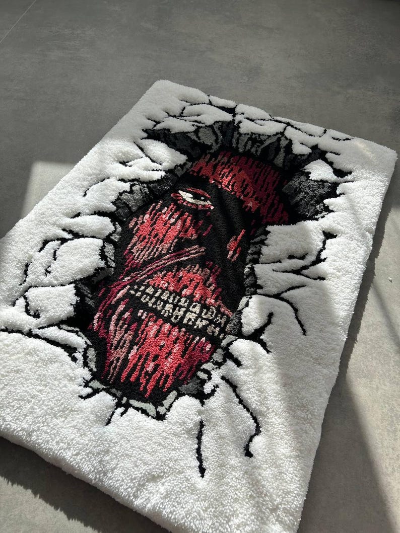 Titan Anime Rug, Anime Rug, Titan Rug, Anime Rug, Fluffy Rug, Handmade ...
