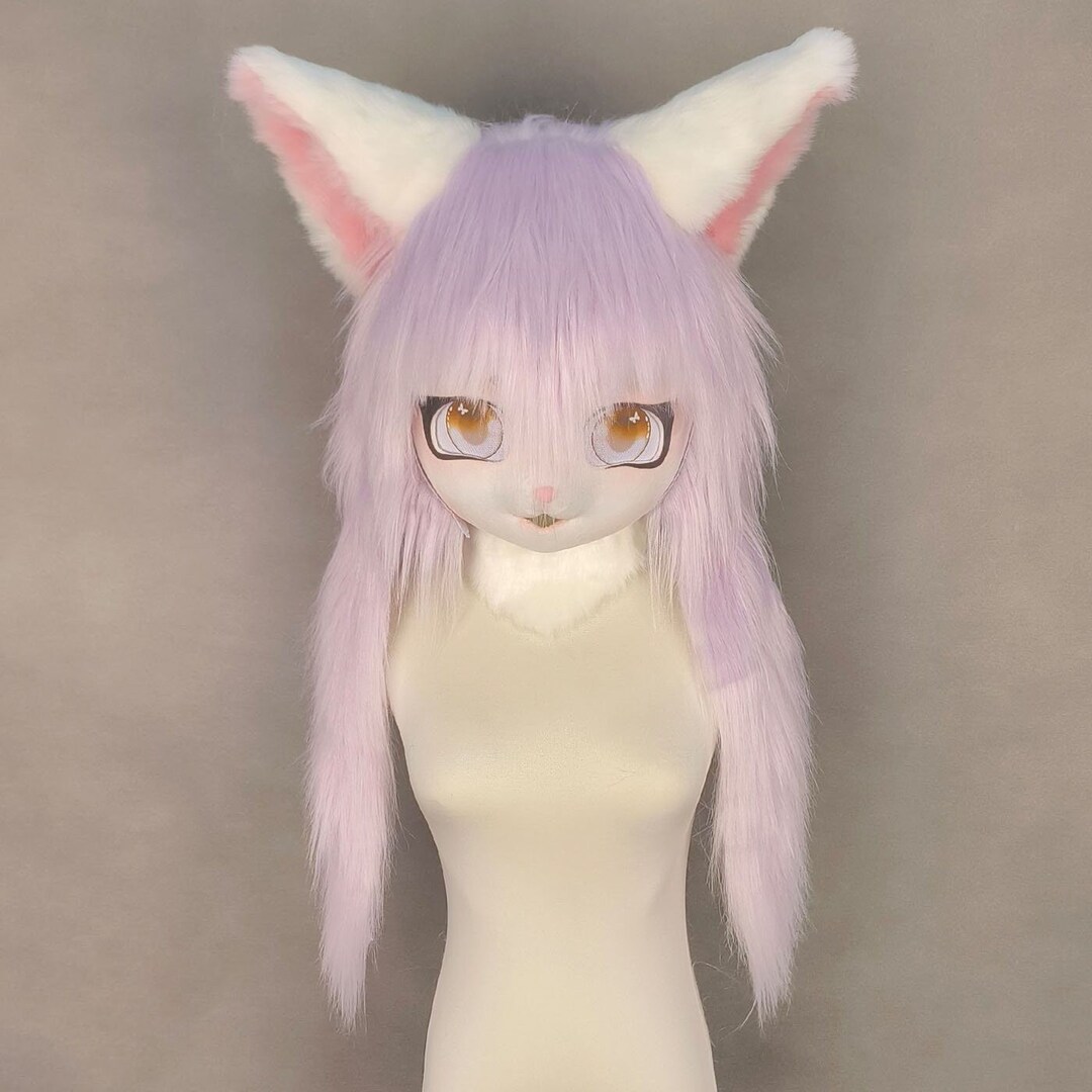 Purple Cosplay Kig Furrysuit Mask Head Purple Kemono Mask - Etsy