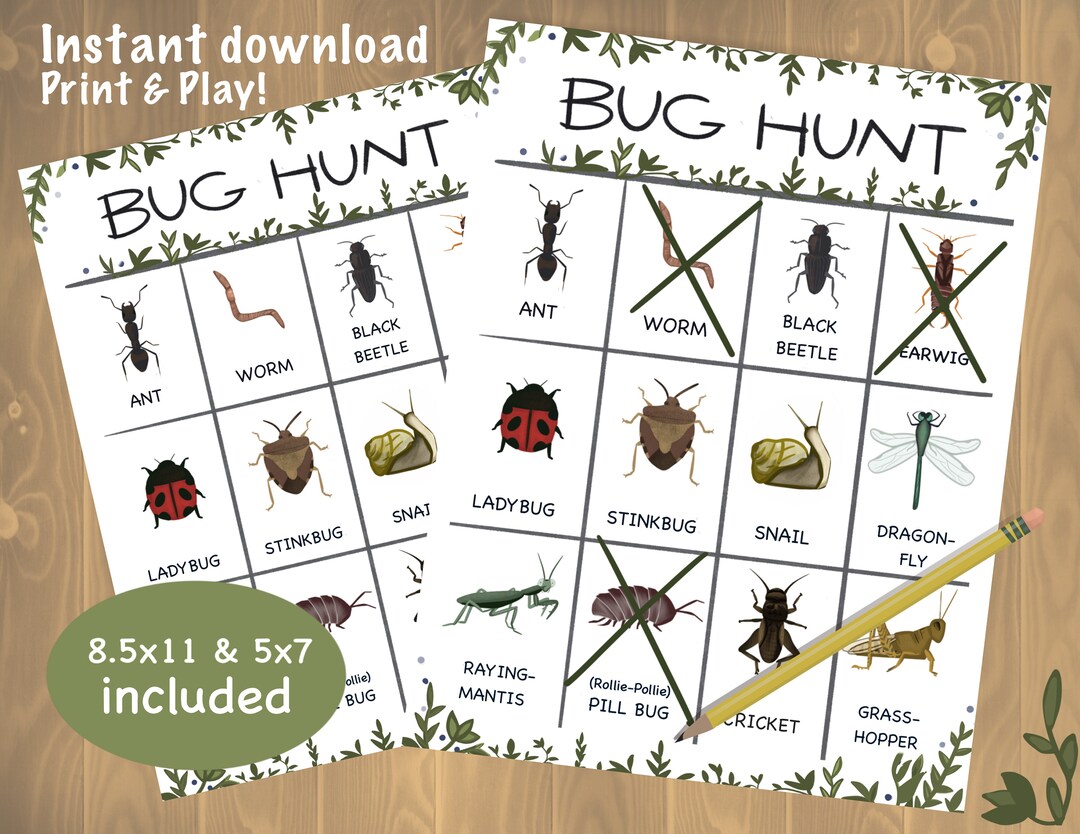 Kids Bug Hunt Activity Leaves Printable Backyard Nature Scavenger Hunt ...