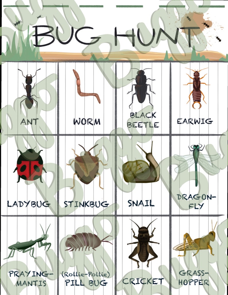 Kids Mud Bug Scavenger Hunt Printable Digital Download Backyard Nature ...