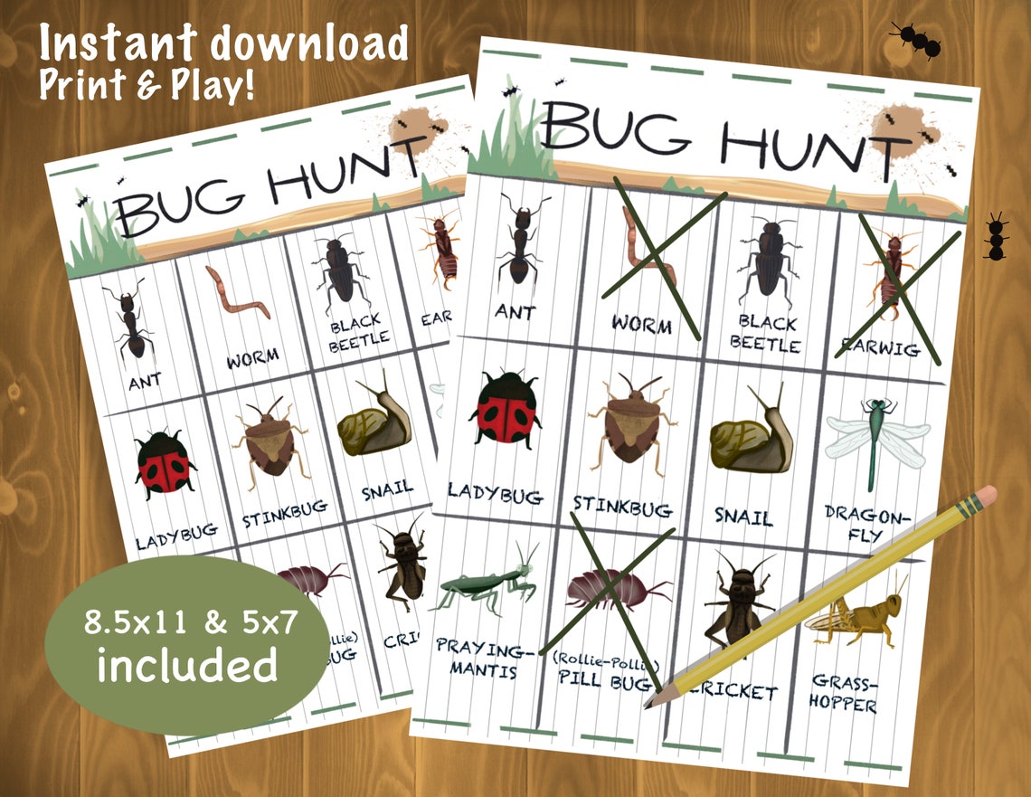 Kids Mud Bug Scavenger Hunt Printable Digital Download Backyard Nature ...