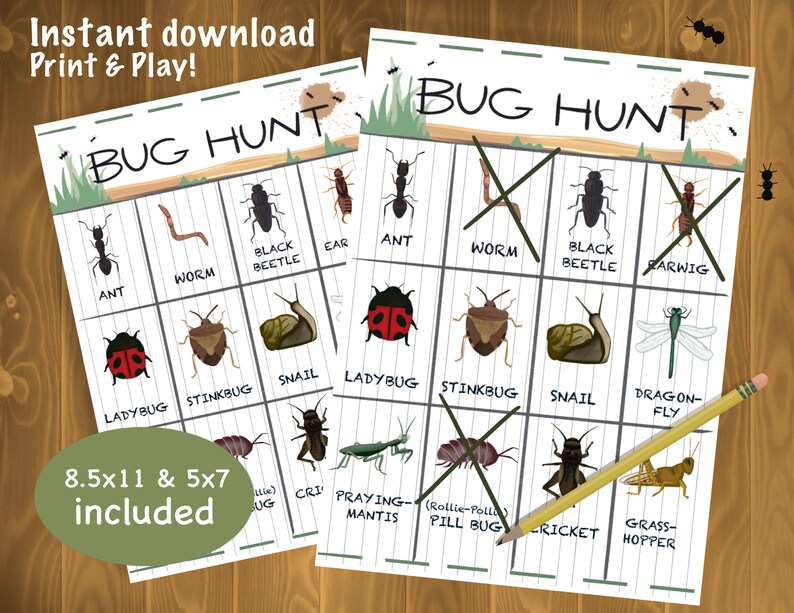 Kids Mud Bug Scavenger Hunt Printable Digital Download Backyard Nature ...