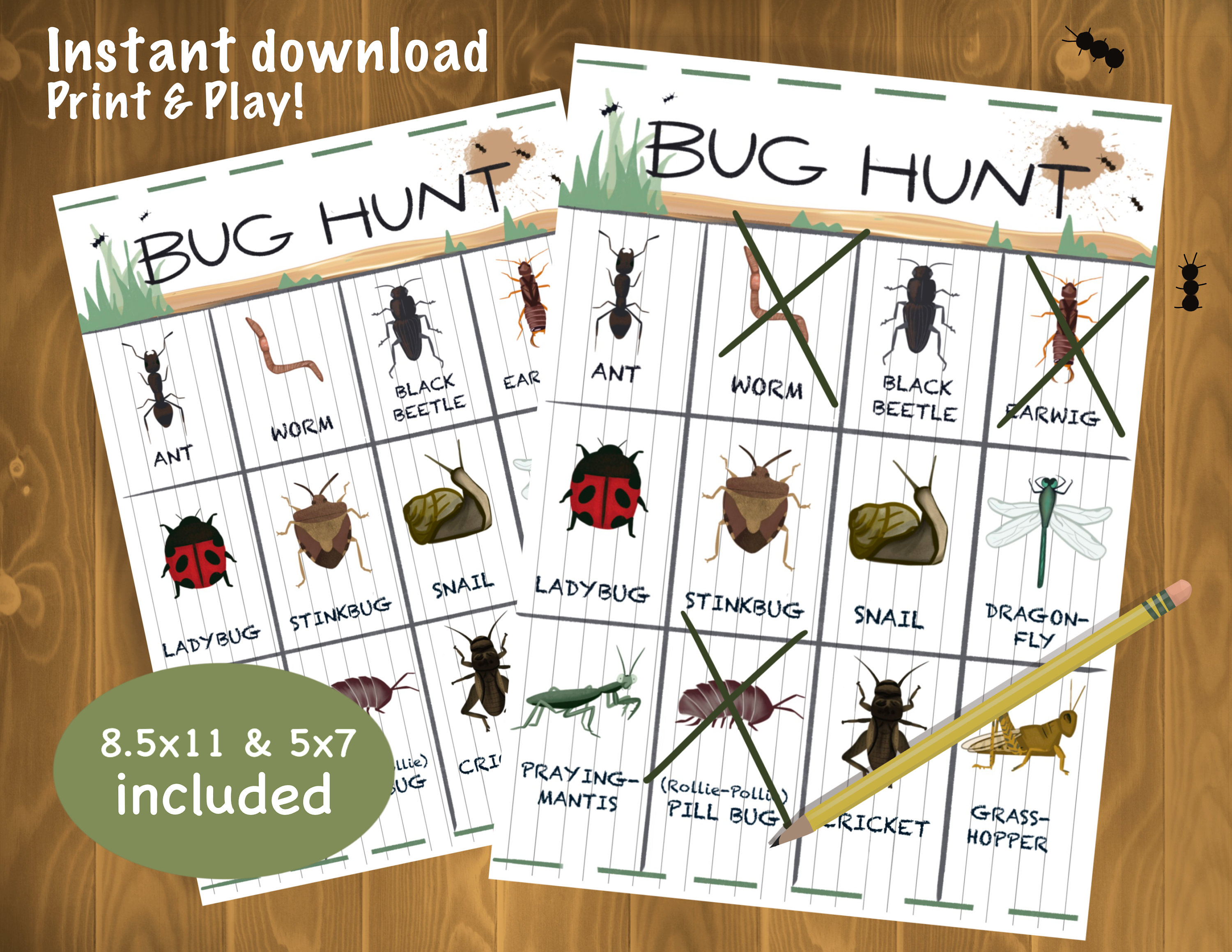 Kids Mud Bug Scavenger Hunt Printable Digital Download Backyard Nature ...