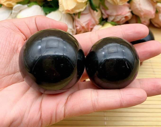 Black Tourmaline Sphere, Tourmaline Crystal, Tourmaline Ball, Crystal ...