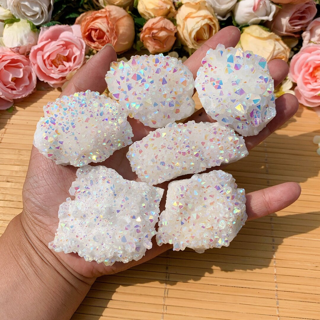 Natural Angel Aura Cluster , Angel Aura Quartz Mineral Cluster , Aura ...