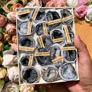 Cut & Polished Mexican Agate Geode Box, Stunning Stone Storage, Ideal for Keepsakes, Thoughtful ...